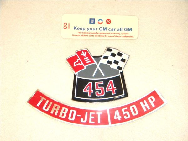 1970 LS6 454 450HP CHEVELLE SS AIR CLEANER DECAL SET