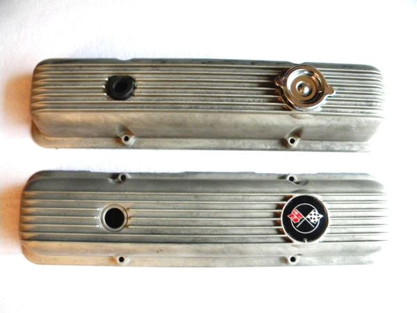 1969-72 CHEVROLET 350 LT1 OEM ALUMINUM RIBBED VALVE COVERS Z28 CORVETTE