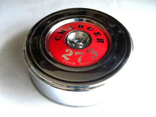 1964-66 MOPAR 273 CHARGER COMMANDO CHROME UNSILENCED AIR CLEANER W/O CAP