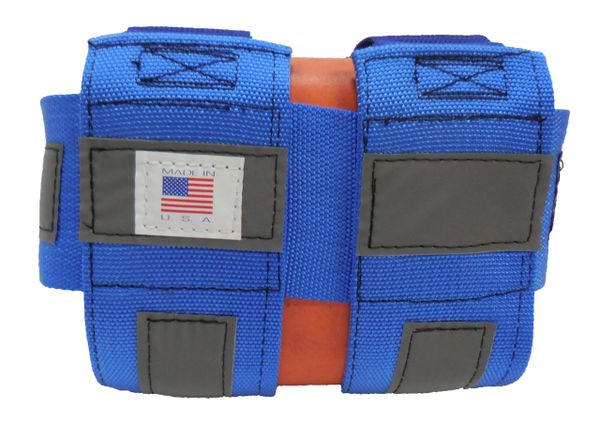 Pouch, CSE SR Rescuer, Blue Nylon Webbing w/Blue Top Strap, Sideways