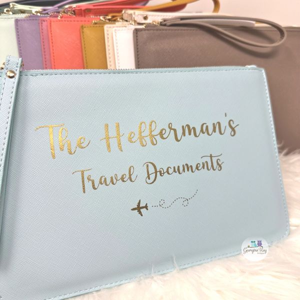 Personalised Family Travel Passport Pouch | Georgina Kay Designs