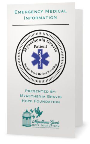 Myasthenia Gravis Emergency Wallet Card Pack of 2