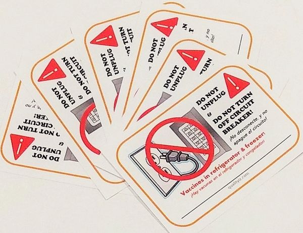 Do Not Unplug & Do Not Turn Off Circuit LABELS - Bilingual (10/50 PK)