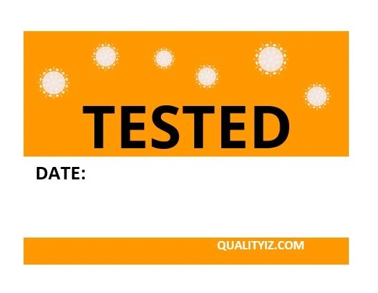 Tested Date, 2" x 2.5" Orange Stickers (150 Pk)