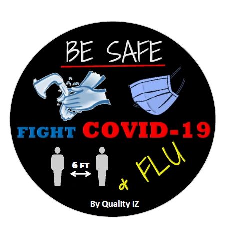 Be Safe Fight COVID-19 & Flu, 2" Stickers (50-Pk)