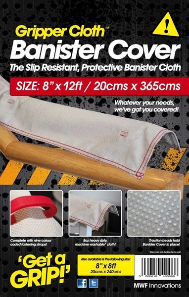 BANISTER COVERS 8" X 12FT (20CM X 365CM) REUSABLE BANISTER PROTECTION ...