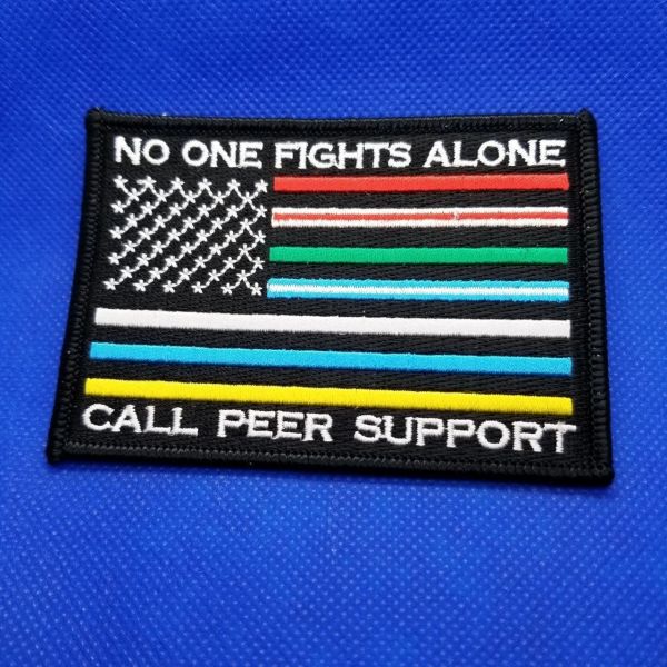 No One Fights Alone Call Peer Support Flag , representing; (Fire ...