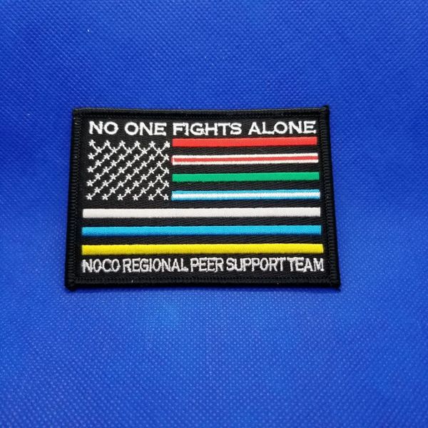 No One Fights Alone Call Peer Support Flag , representing; (Fire ...