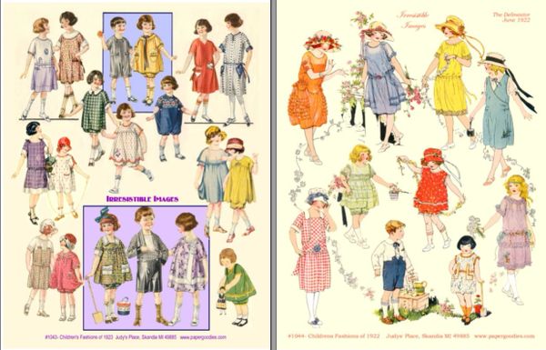 #63 Children's Fashions of 1922 and 1923 Collage Art