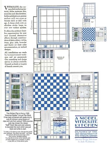 #2027 "VITROLITE" KITCHEN, 1926 Re-Designed by JM Johnson