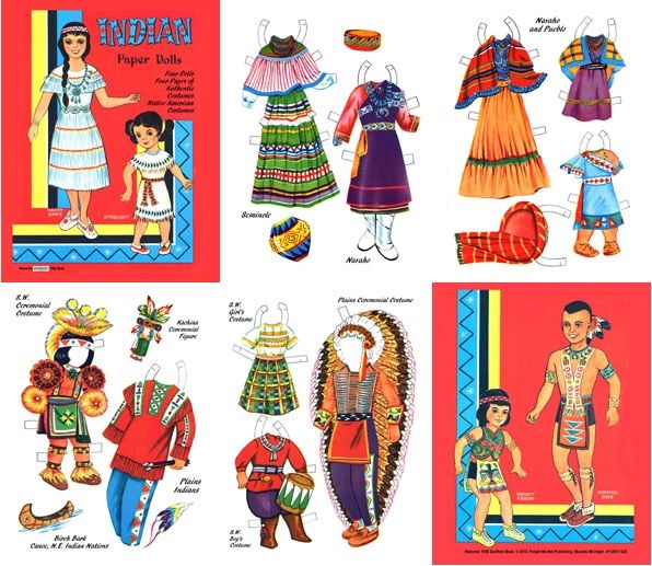 #1200 "INDIAN" Native American Paper Dols, 1956