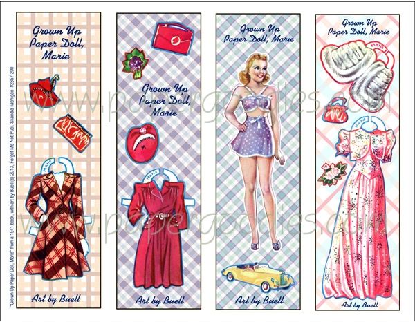2537 Grown Up Marie of 1941 - CUT & USE BOOKMARKS