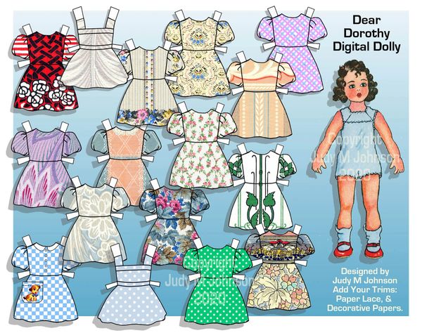 Dear Dorothy Digital Dolly- 2 pages to DOWNLOAD & USE