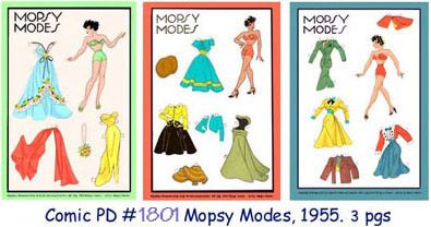 #0015 Mopsy Modes 1955, 3 pages Comic PD by Gladys Parker