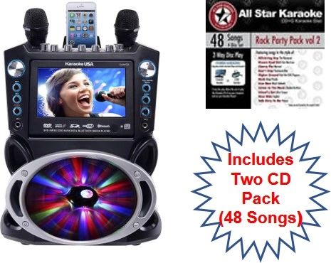 Karaoke USA All-In-One Portable CD-DVD Karaoke Player with Bluetooth ...