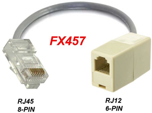 RJ12 RJ11 6P6C 6-PIN FEMALE to RJ45 CAT5 ETHERNET 8P8C 8PIN MALE ...