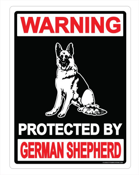 Protected By German Shepherd Sign Warning Beware Of Dog