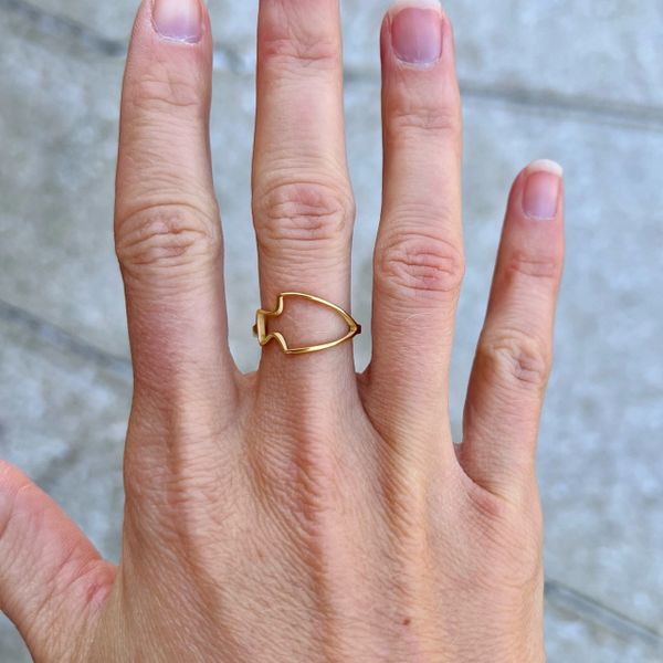 Kansas City Inspired Chiefs open arrowhead ring (silver or gold)