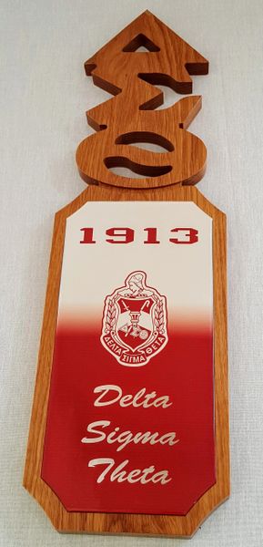 Delta Sigma Theta Greek Letters domed wall hanger