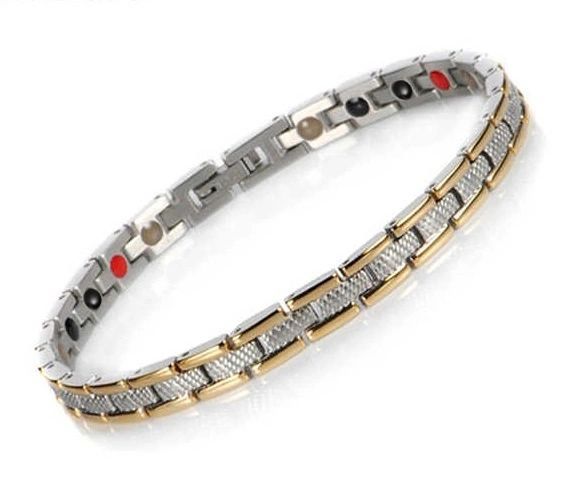 Diamond Cut Gold & Silver Negative Ion Bracelet