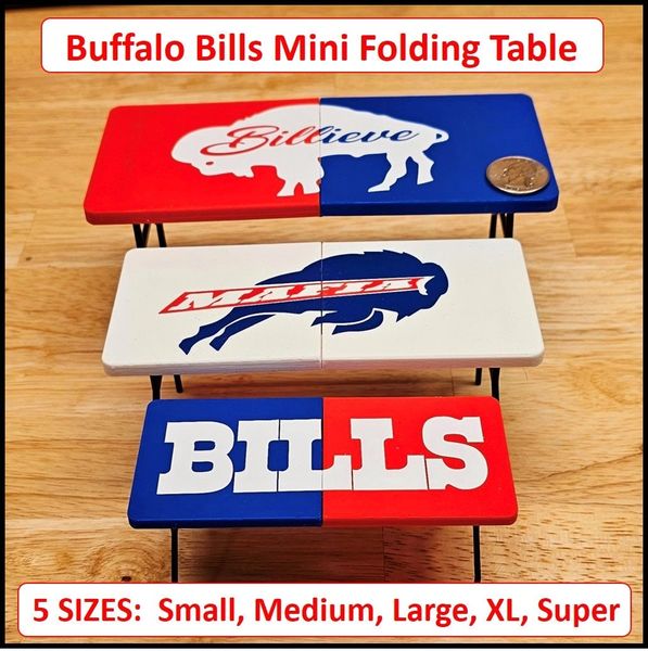 Bills Mini Collapsible Folding Tables (Folds & Breaks Apart)