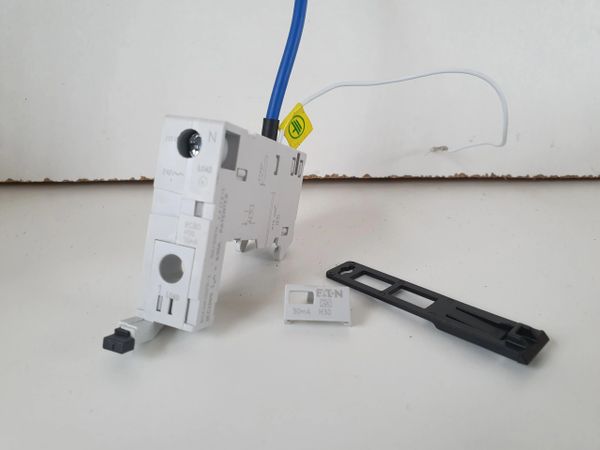 MEM Memshield 2 MR30 30mA A type rcbo POD with din rail clip and front ...