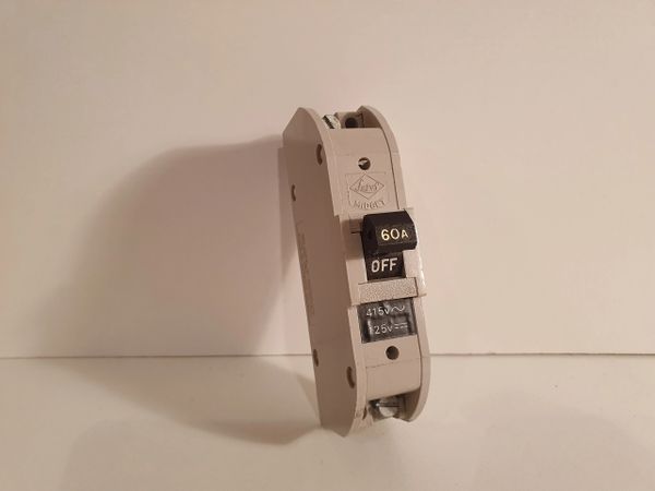 Lupus Midget 60A sp mcb, circuit breaker, BS3871