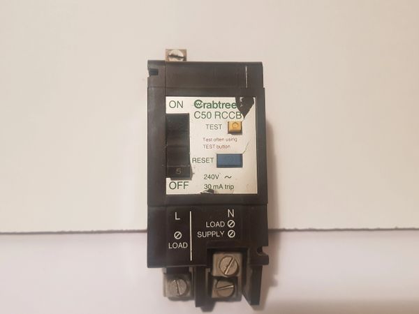 Crabtree C50 5a 30mA Type 2 RCCB Circuit breaker