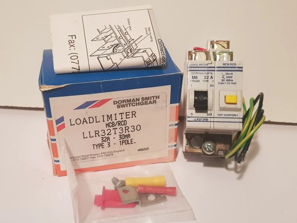 Dorman Smith Loadlimiter 32A 30mA Type 3 RCBO, LLR32T3R30 MCB-RCD ...