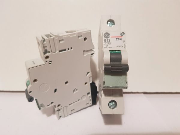 GE General Electric EP61, 32A Type B mcb, circuit breaker, Modular Plus