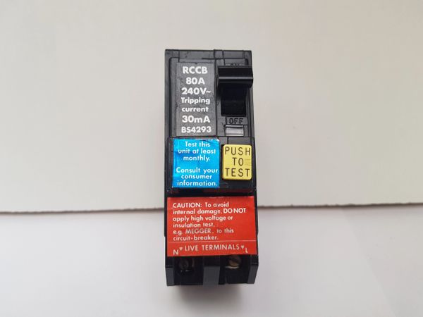 Square D QWIK-GARD, 80A 30mA RCCB, RCD main switch, QO200RCDX 30