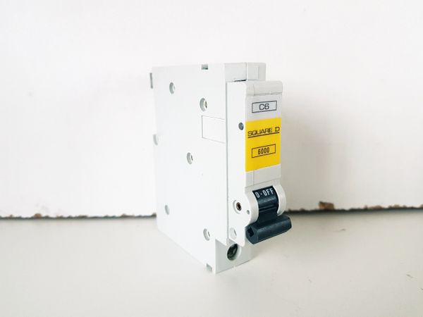Square D, QOE 6A Type C sp MCB, circuit breaker 6k, BS60898, QO106EC6