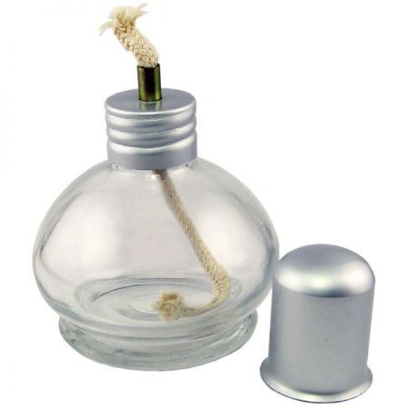 MECHERO DE ALCOHOL DE VIDRIO TRANSPARENTE CON TAPA CONICO X 100 ML