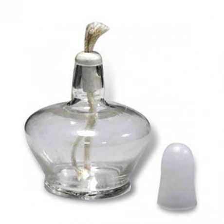 MECHERO DE ALCOHOL DE VIDRIO TRANSPARENTE CON TAPA CONICO X 250 ML