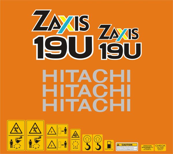 Hitachi Zaxis 19U Mini Digger Decal Set.
