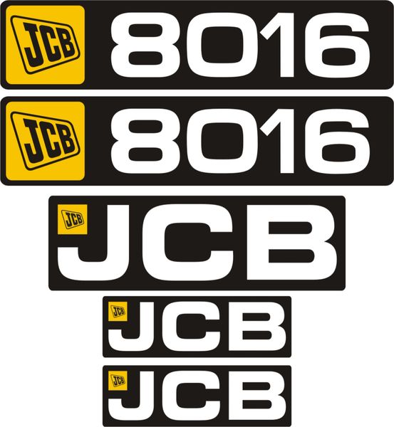 JCB Mini Digger Decal Set. No boom model decals.