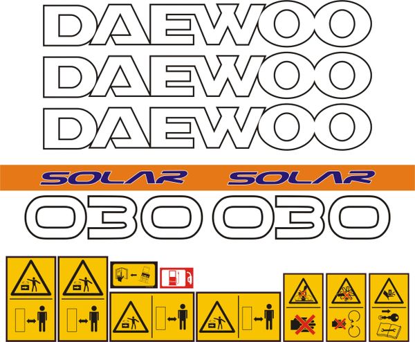 Daewoo 030 Solar Digger Decal Set
