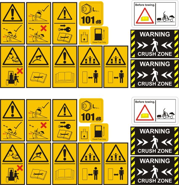 Terex PS3000 Safety Decal Set x 2.