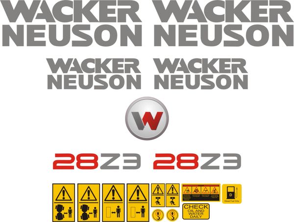 Wacker Neuson 28Z3 Mini Digger Decal Set.