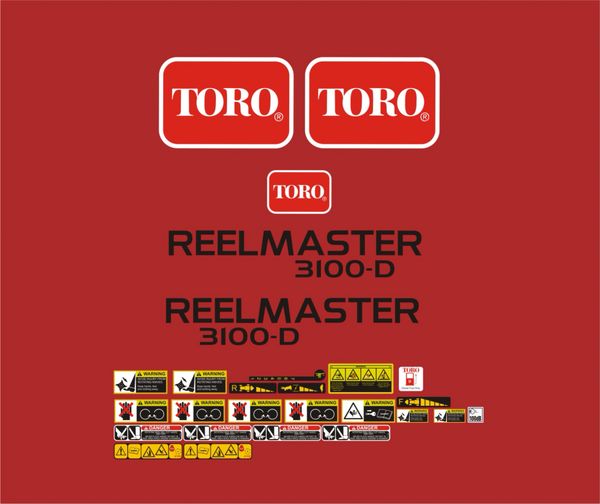 Toro 3100 D 2006 mower Decal Kit