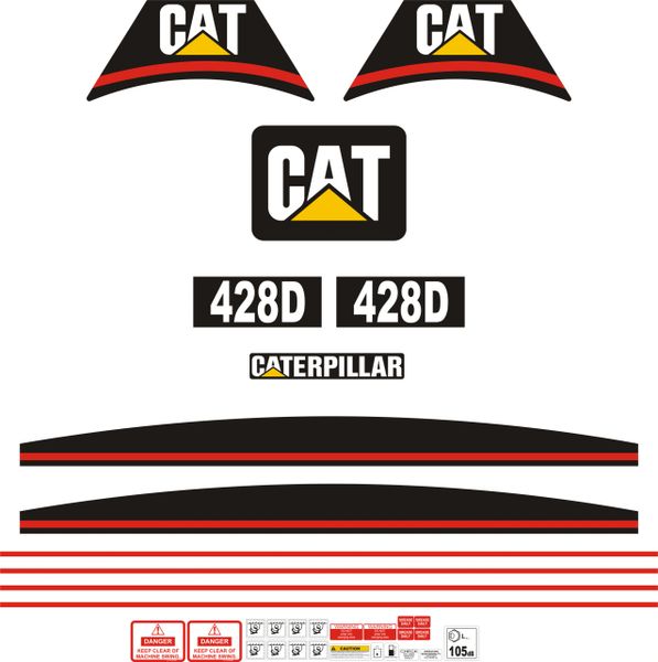Cat 428D Backhoe Loader Decal Kit