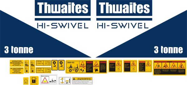 Thwaites 3 Tonne Dumper Decal Set.