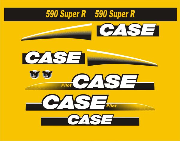 Case 590 R Super Pilot Backhoe Decal Set.