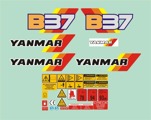 Yanmar B37 Mini Digger Decal Set.