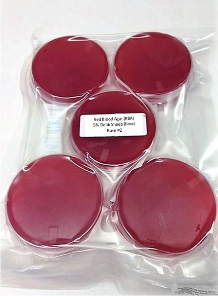 Red Blood Agar (RBA) - Base 2 - Enhanced Hemolysis, 15 x 100mm Plates ...