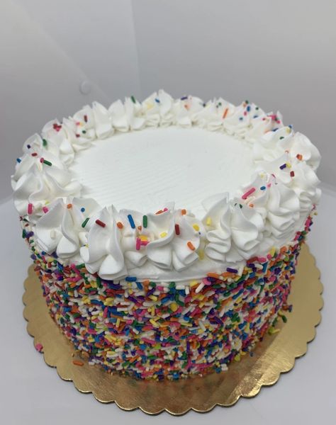 8'' Round White Cake with Confetti