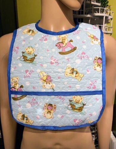 Blue bear bib