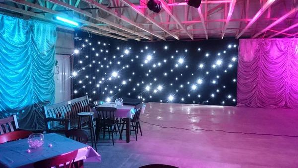 6M X 3M DROP WHITE STATIC LED STAR CLOTH STARCLOTH BLACK FABRIC
