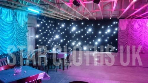 6M X 4M DROP WHITE STATIC LED STAR CLOTH STARCLOTH BLACK FABRIC 20ft x 13ft
