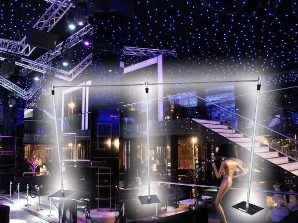 6 X 3 DMX 360 WHITE LED STAR CLOTH, PIPE AND BASE SYSTEM